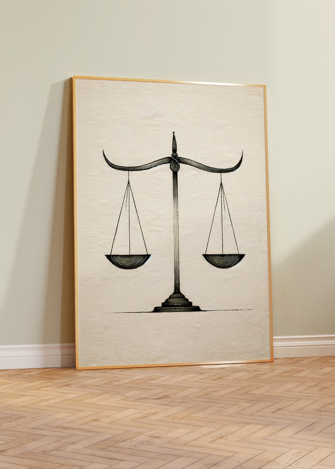 Minimalist Scales of Justice Art Print | Lawyer Office Wall Decor ...