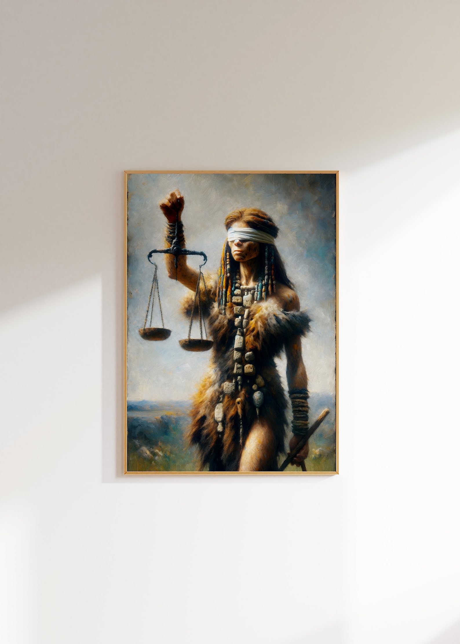 Impressionist Neanderthal Justice Art - Prehistoric Goddess of Law ...