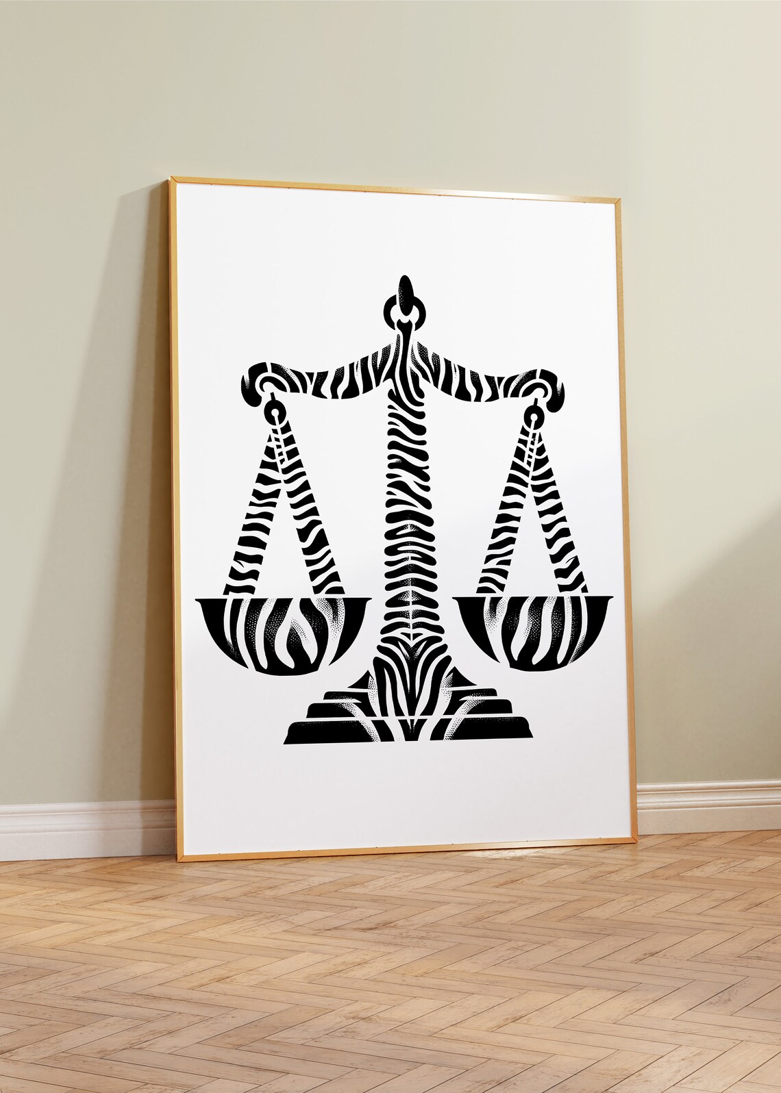 Zebra Pattern Scales of Justice Art | Legal Symbol Poster | Law Office ...