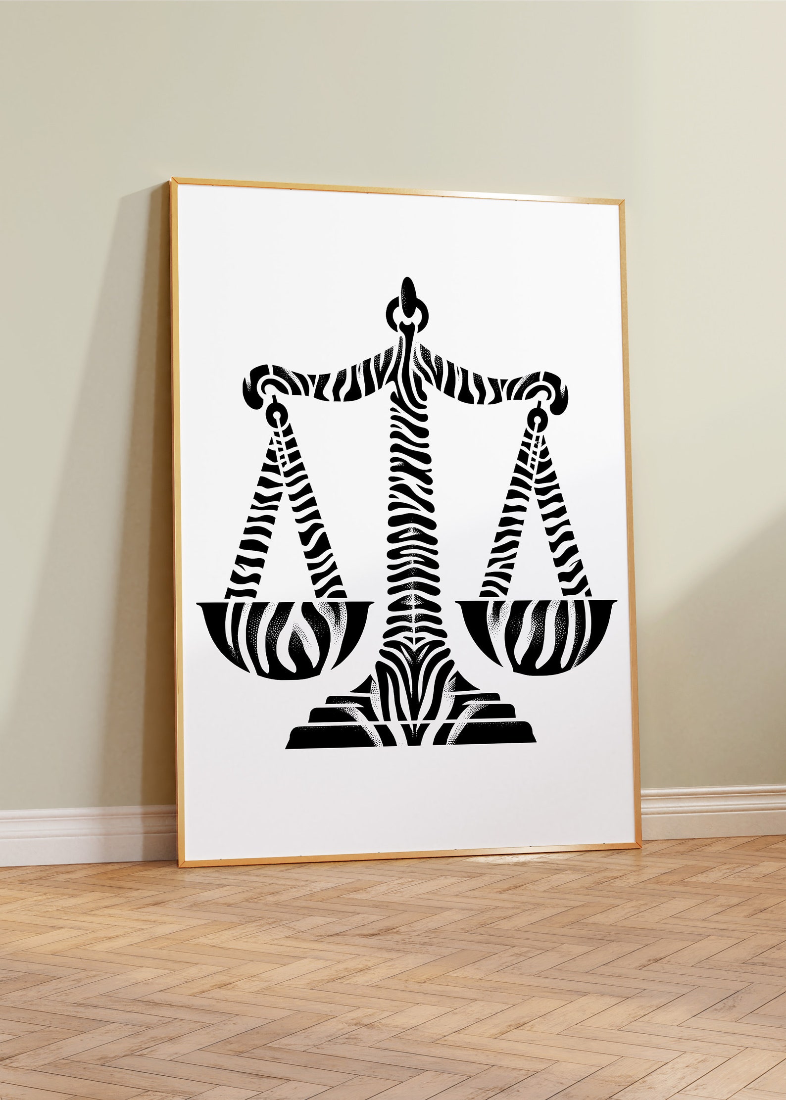 Zebra Pattern Scales of Justice Art | Legal Symbol Poster | Law Office ...