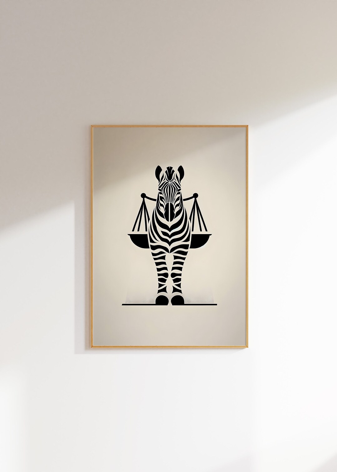 Zebra Justice Scale Art Print | Striped Balance Law Decor | Legal Animal Poster | Lawyer Office ...