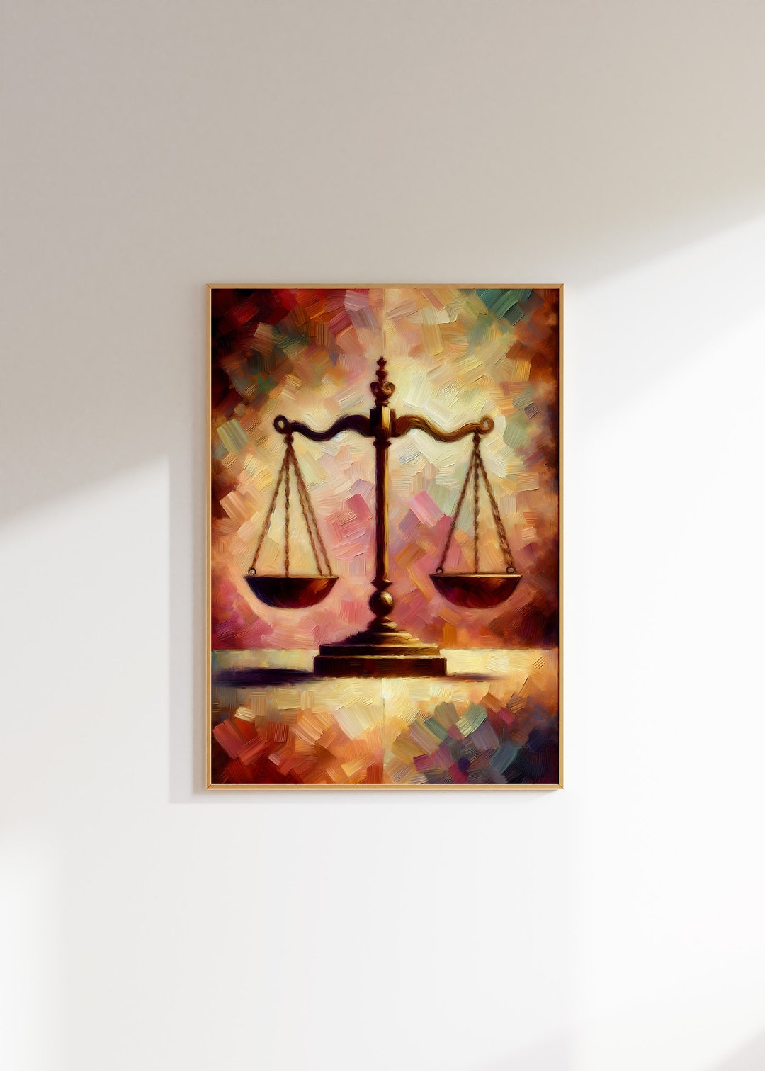 Elegant Scales of Justice Artwork, Symbolic Legal Balance Print ...