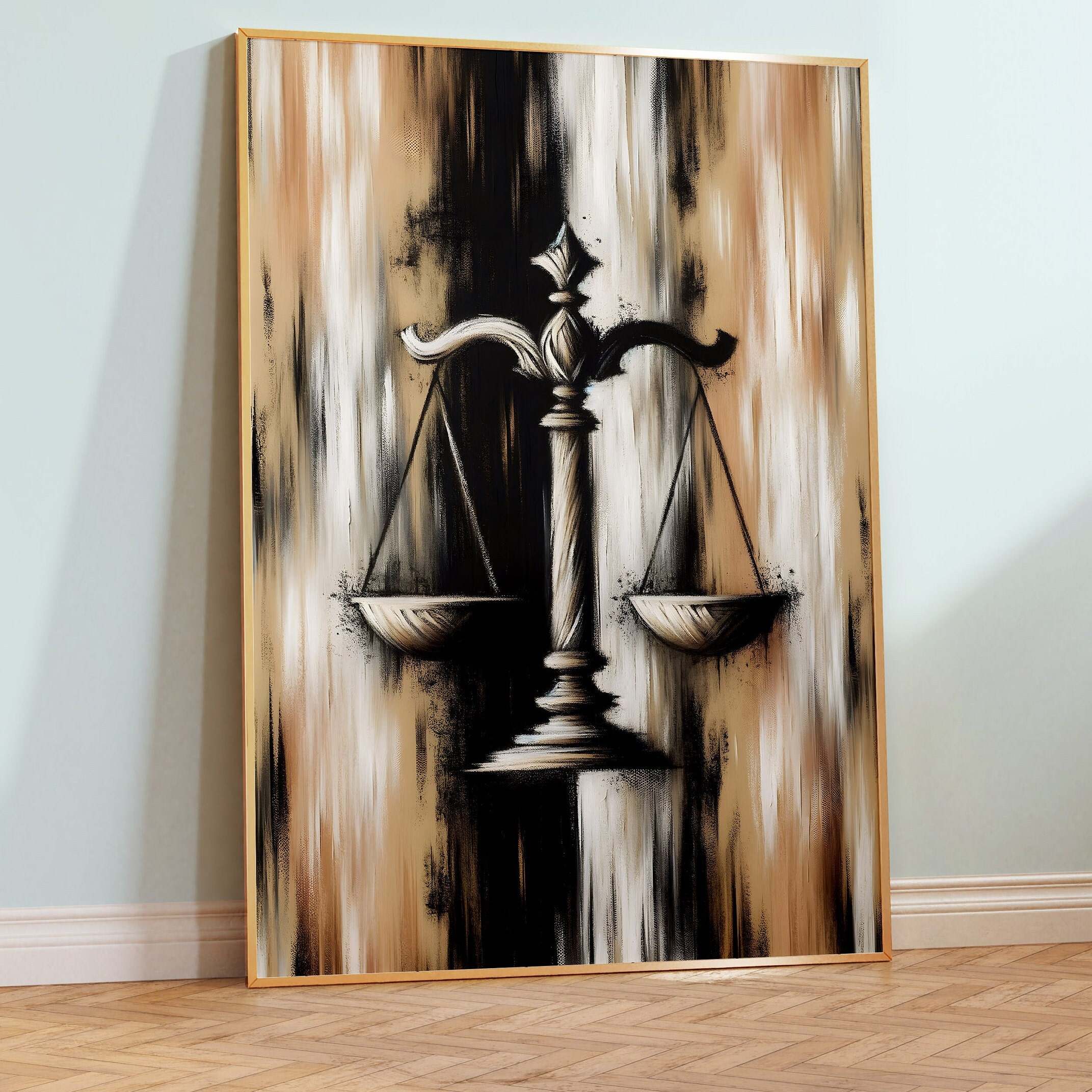 Justice Art, Lawyer Office Decor, Legal Balance Painting, Law School ...