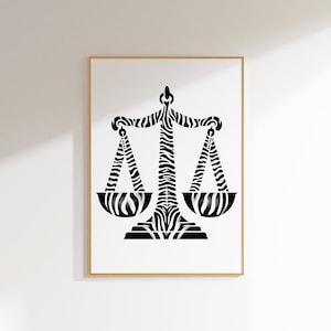 Zebra Pattern Scales of Justice Art | Legal Symbol Poster | Law Office ...