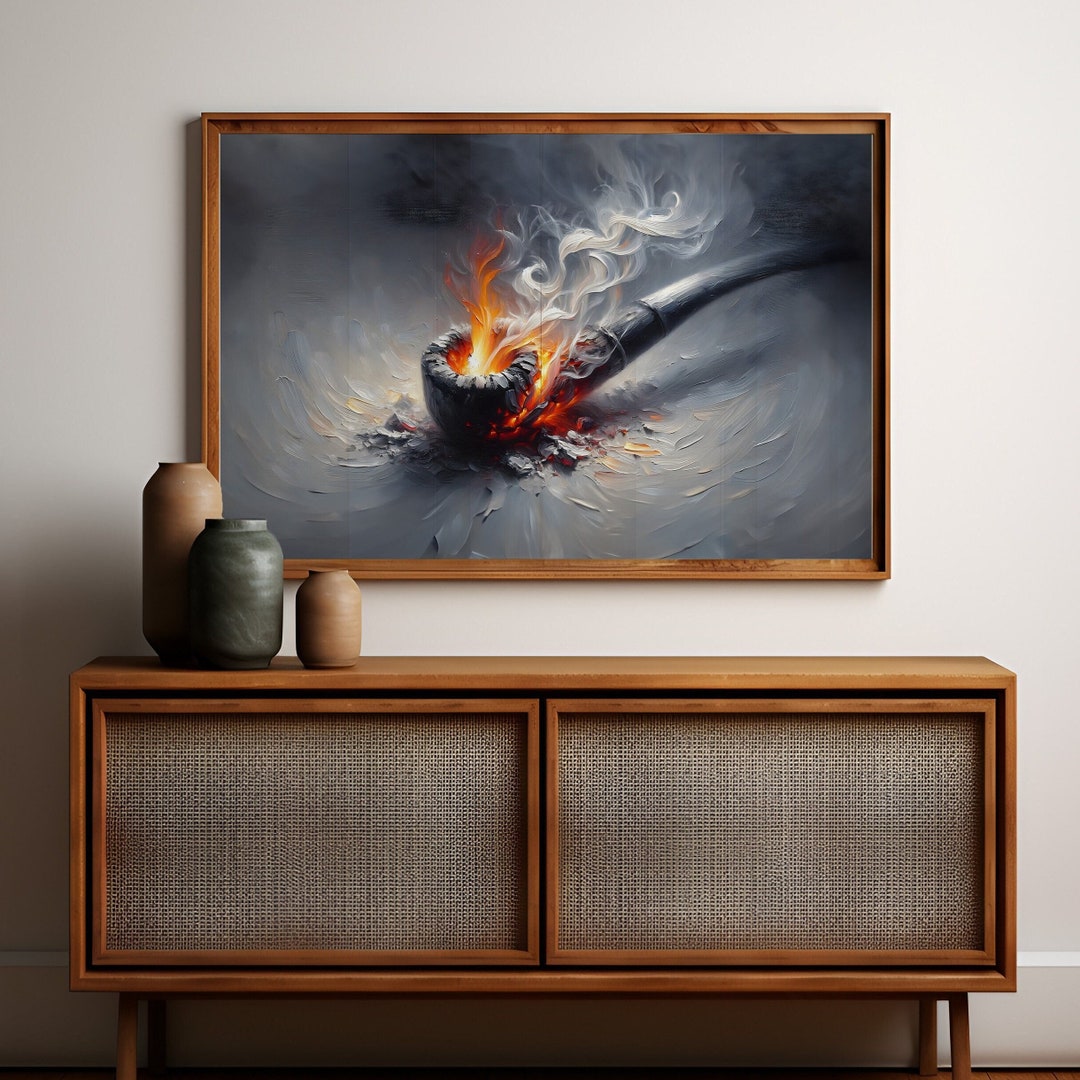 This is Not a Pipe Art, Surrealist Pipe Poster, Pipe Wall Art, Magritte ...