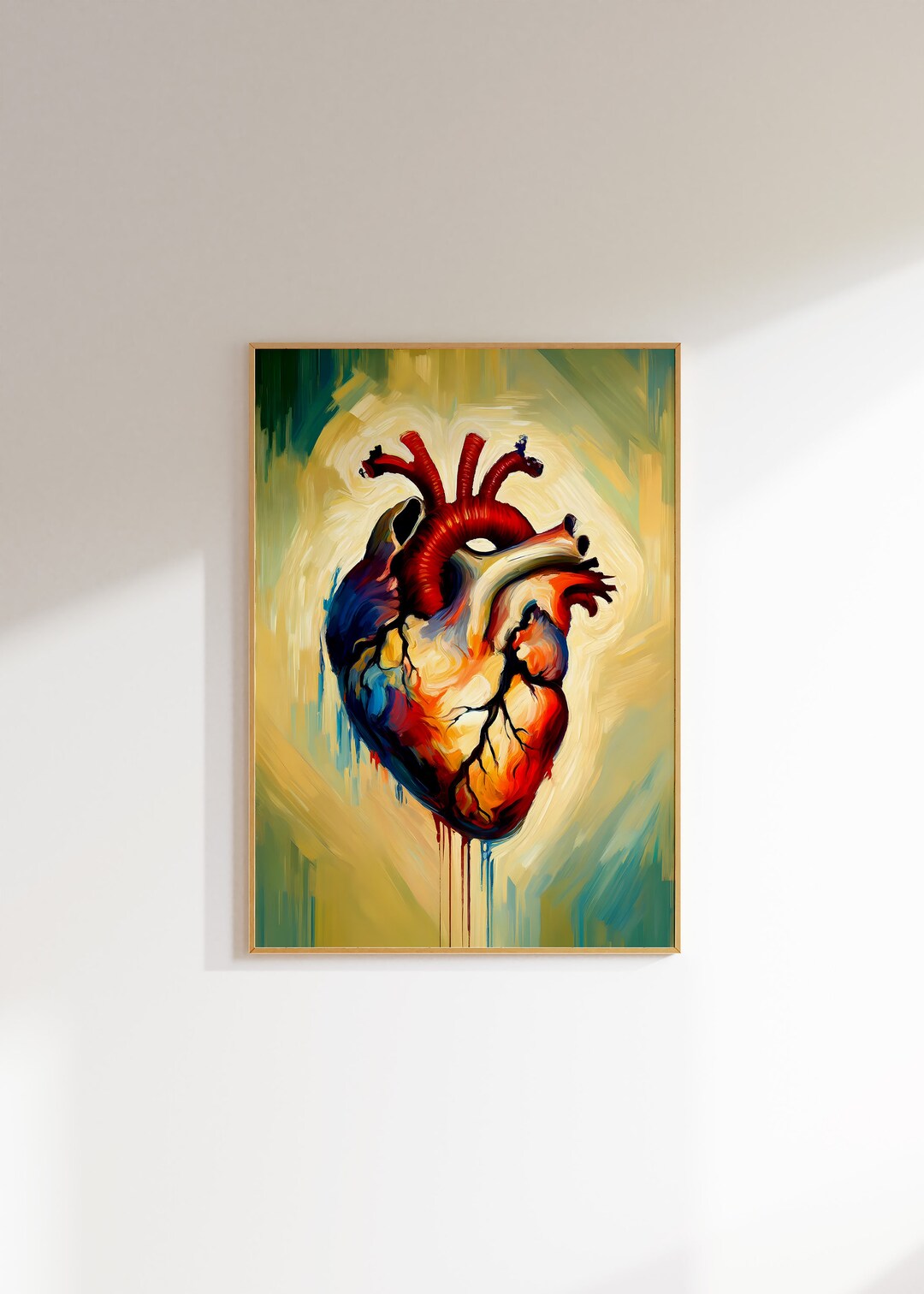 Expressionist Human Heart Art Print - Vibrant Anatomical Painting ...