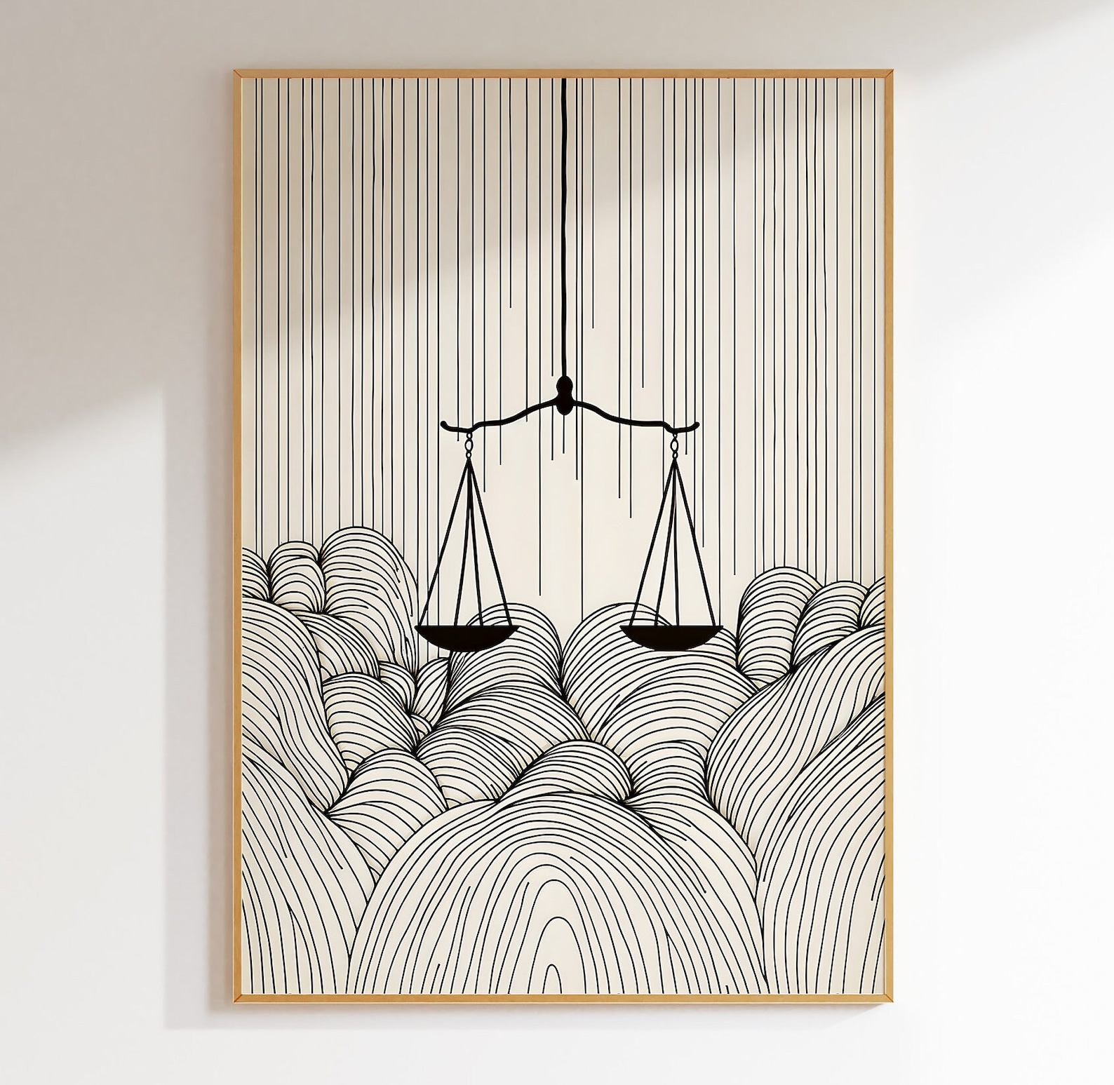 Balanced Scales of Justice Line Art - Minimalist Legal Symbol ...