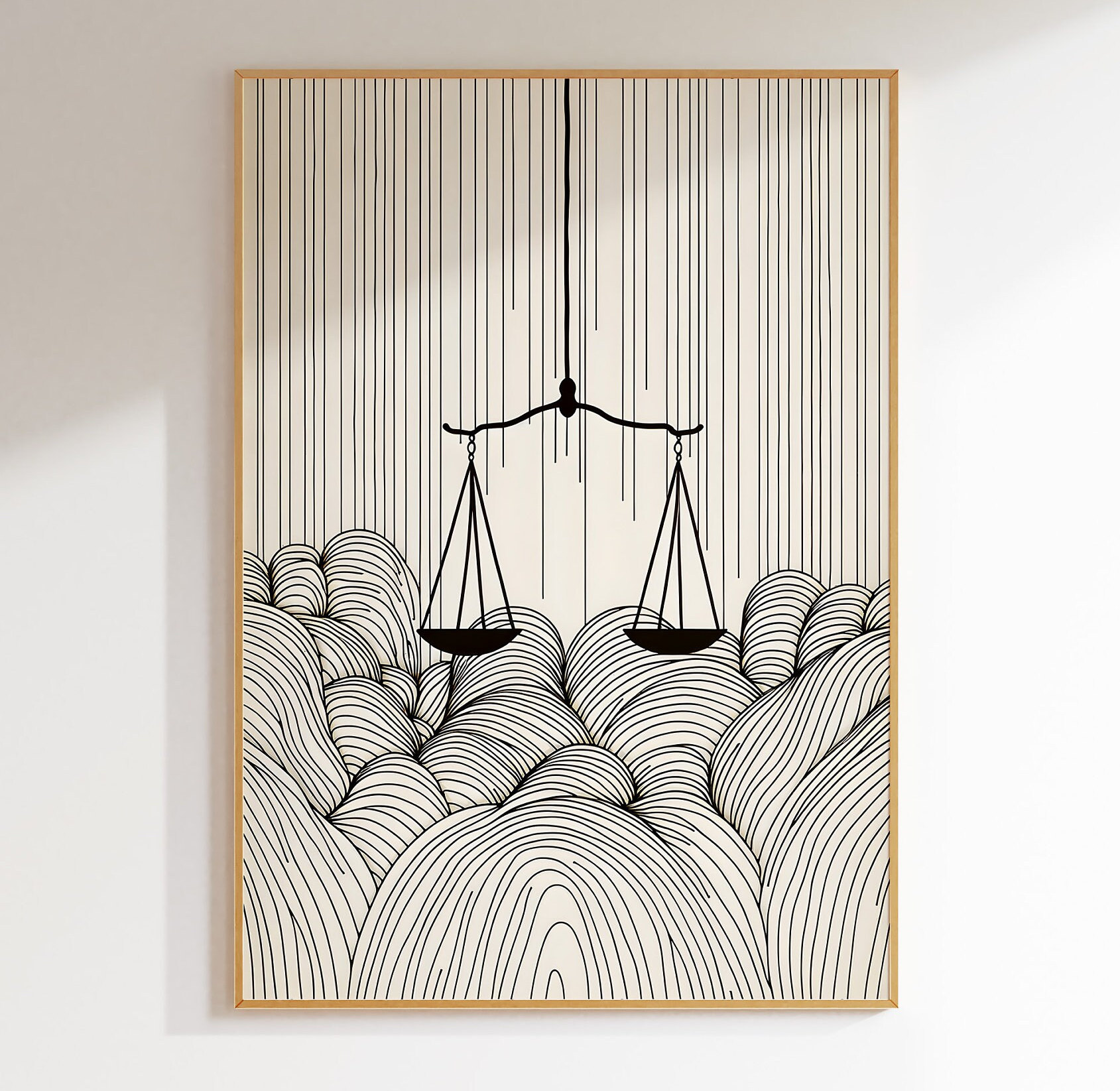 Balanced Scales of Justice Line Art - Minimalist Legal Symbol ...