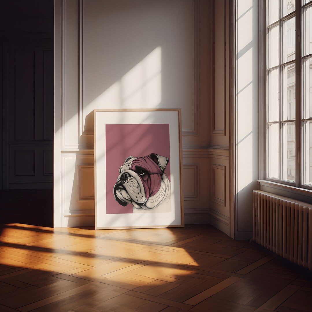 Modern Bulldog Art, Bulldog Print, Bulldog Illustration, Pet Lover Gift ...
