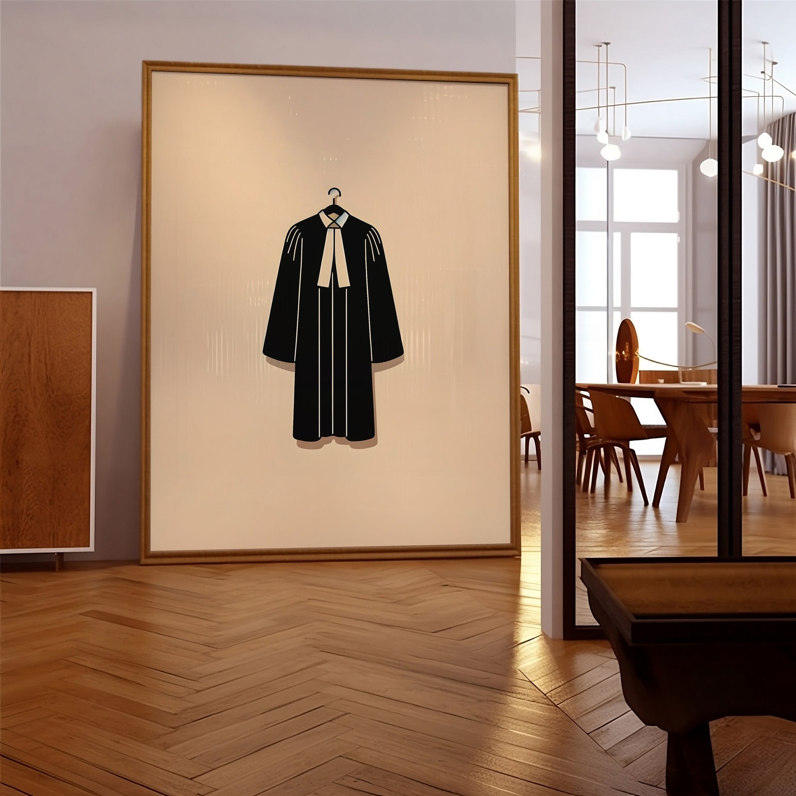 Lawyer Robe Art Print, Minimalist Attorney Wall Decor, Legal ...