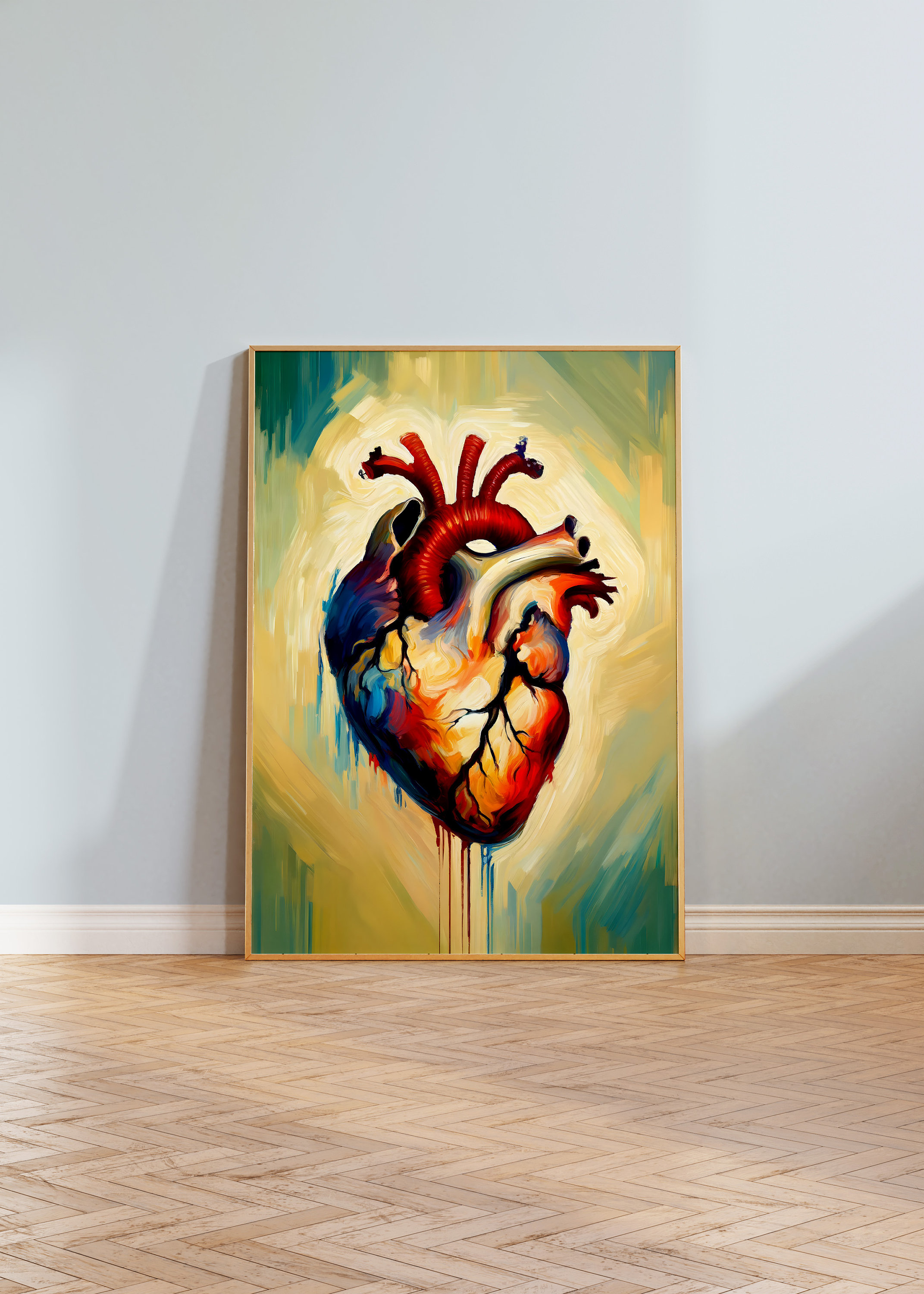Expressionist Human Heart Art Print - Vibrant Anatomical Painting ...