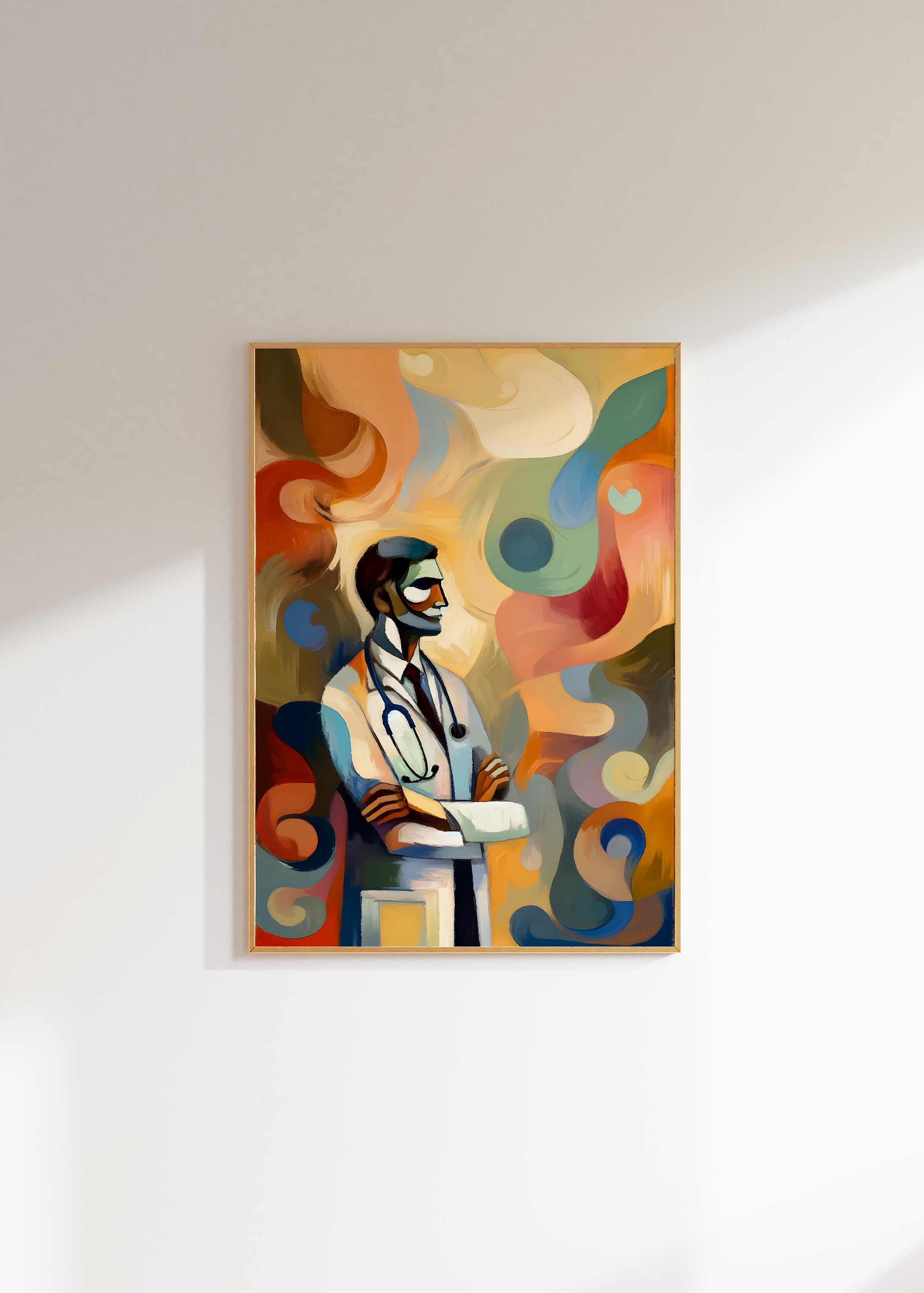 Doctor Portrait Art - Expressionist Medical Person Canvas - Vibrant ...