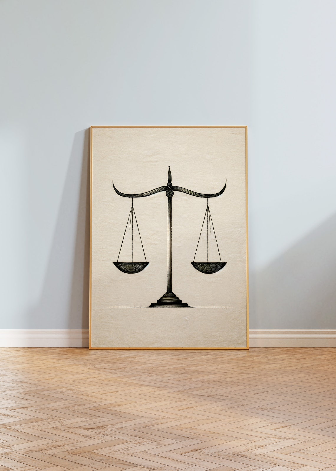 Minimalist Scales of Justice Art Print | Lawyer Office Wall Decor ...