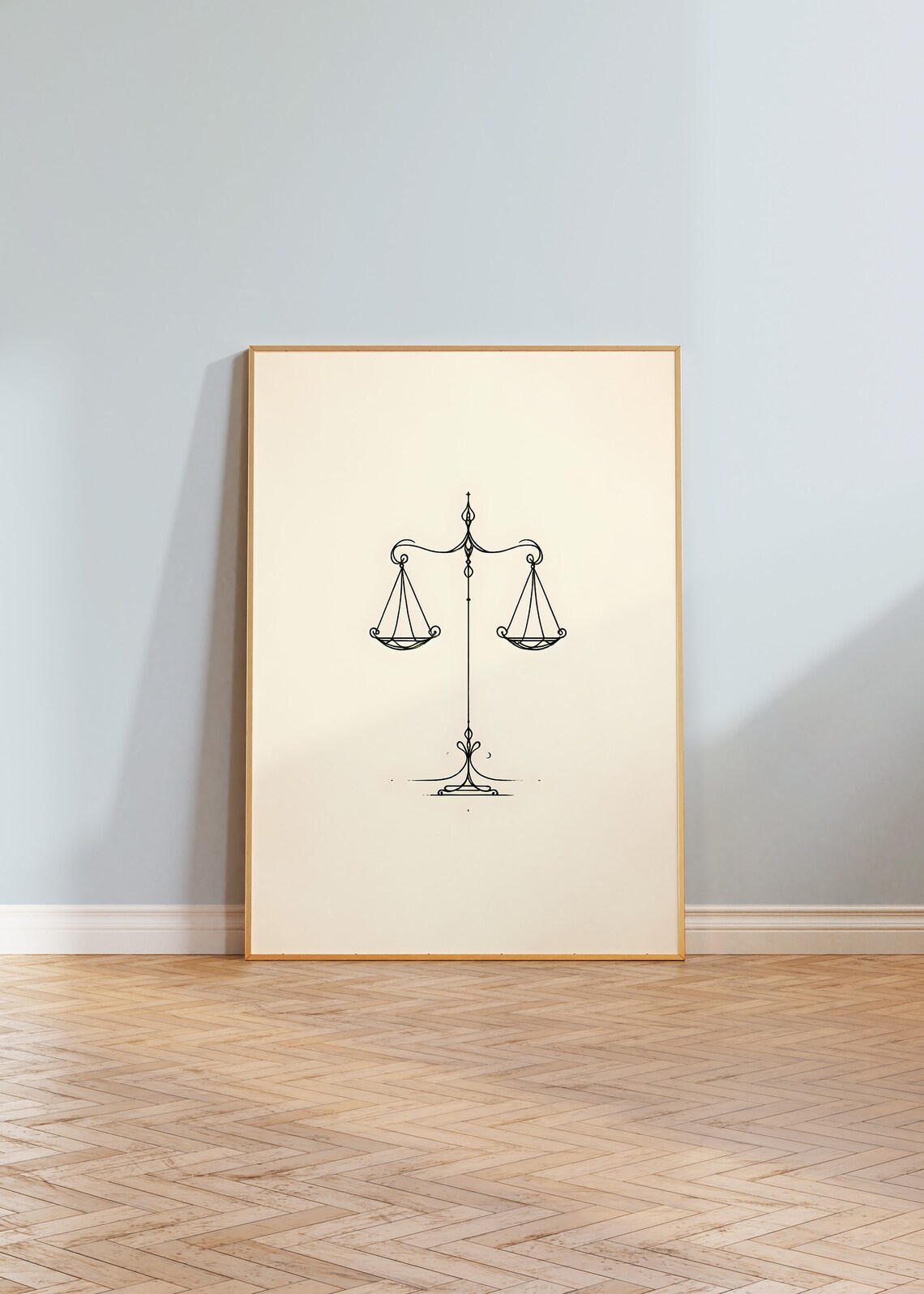 Classic Scales of Justice Line Art | Elegant Legal Print | Minimalist ...
