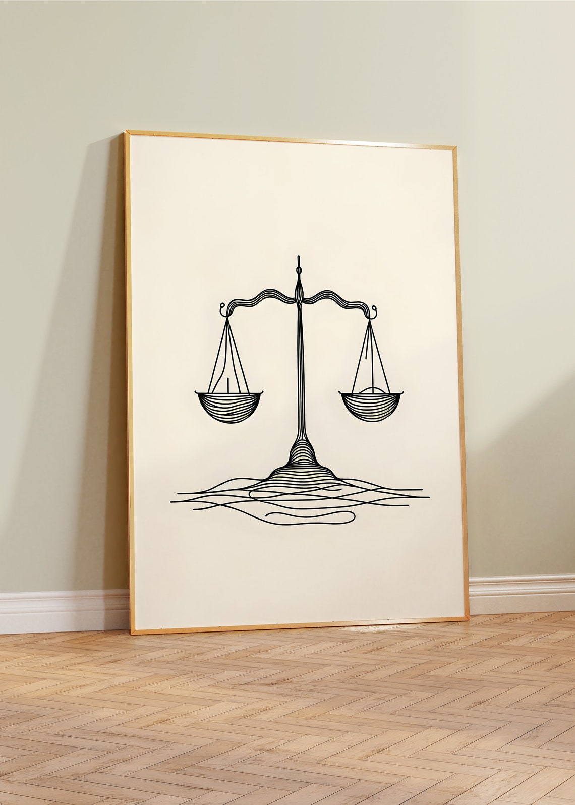 Minimalist Scales of Justice Line Art - Modern Law Office Decor Print ...
