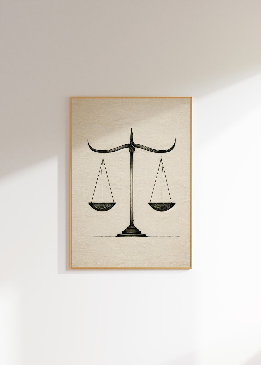 Minimalist Scales of Justice Art Print | Lawyer Office Wall Decor ...