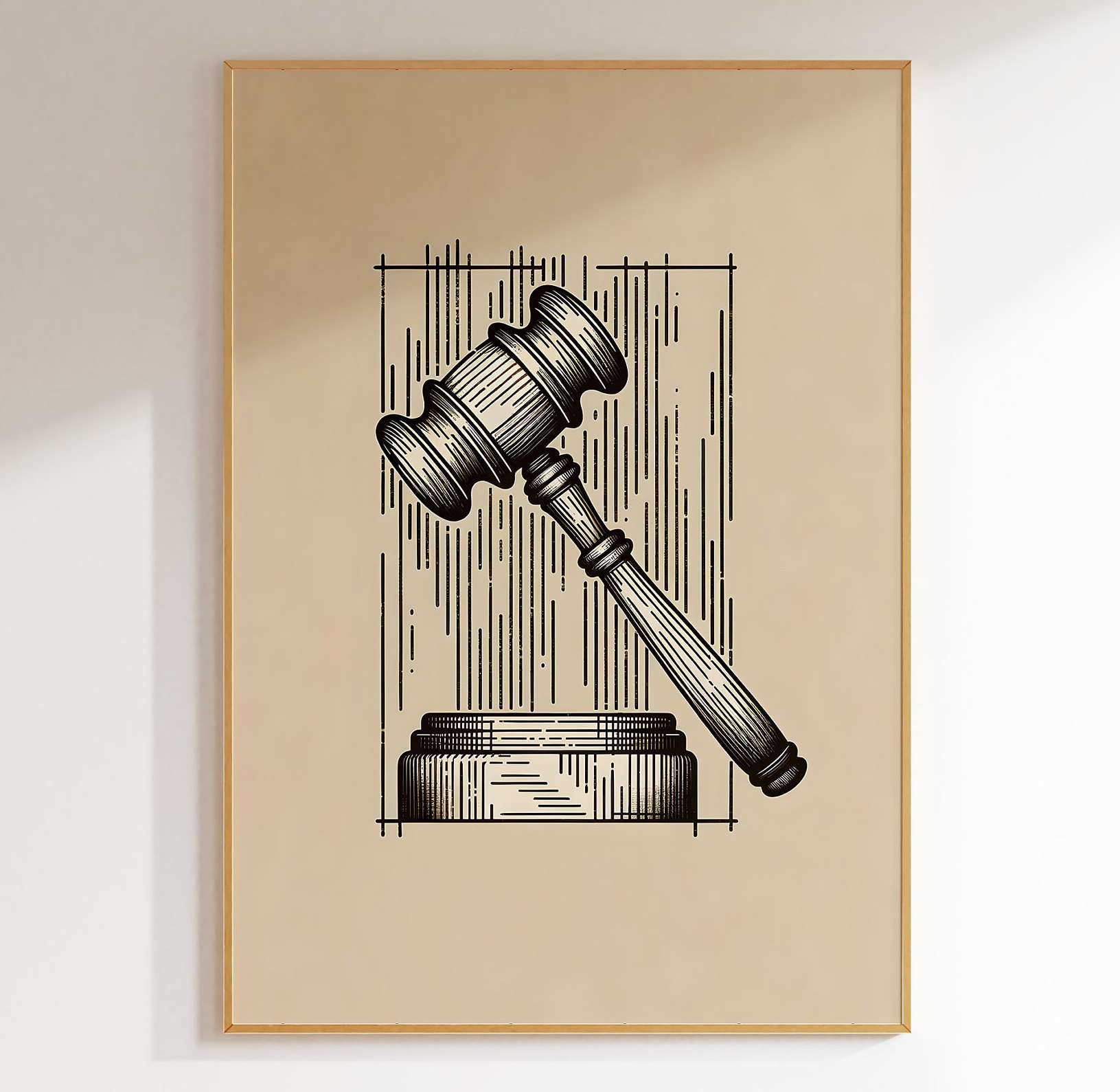 Classic Judge's Gavel Art Print - Symbol of Justice Wall Art - Legal ...