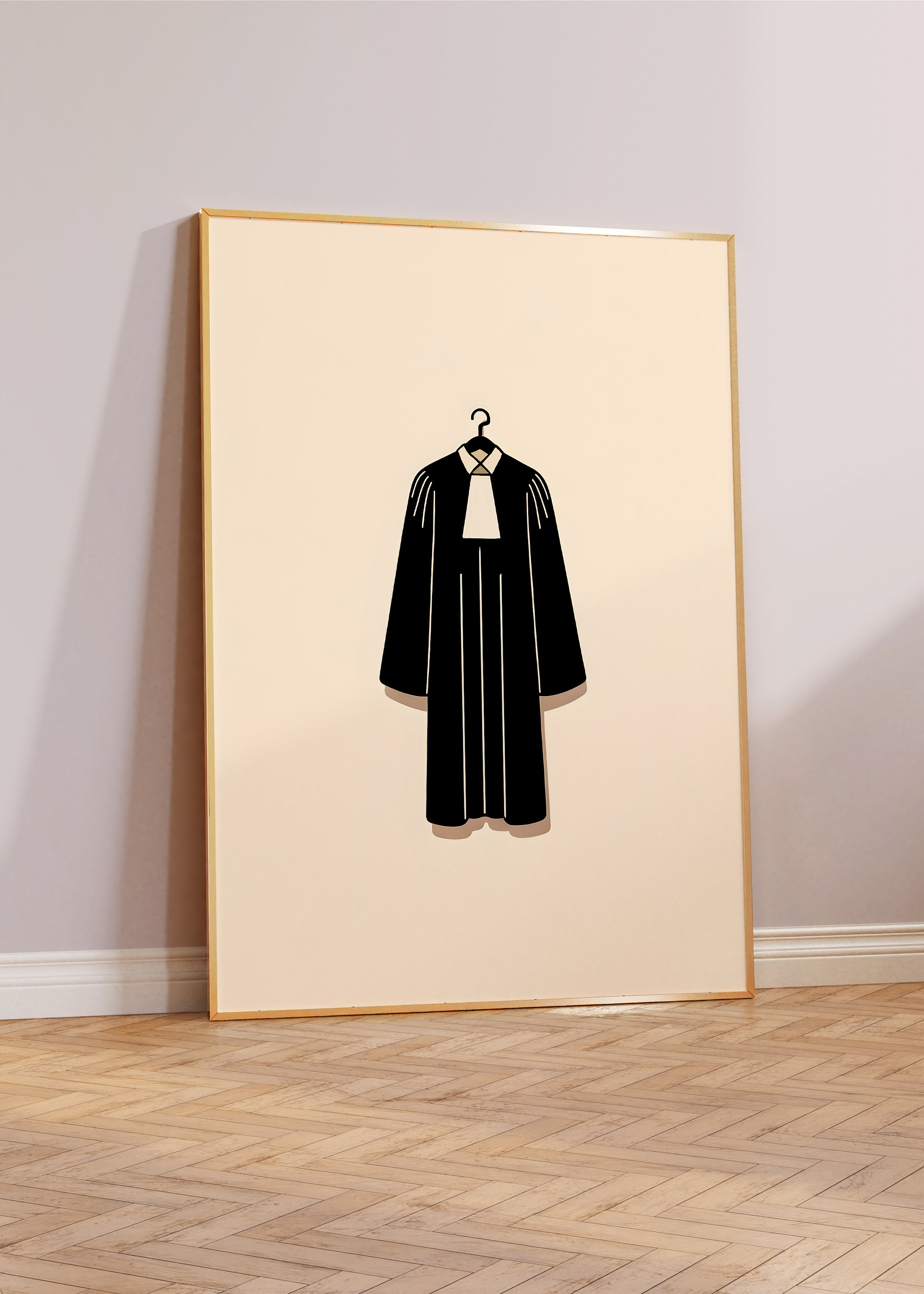 Lawyer Robe Art Print, Minimalist Attorney Wall Decor, Legal ...