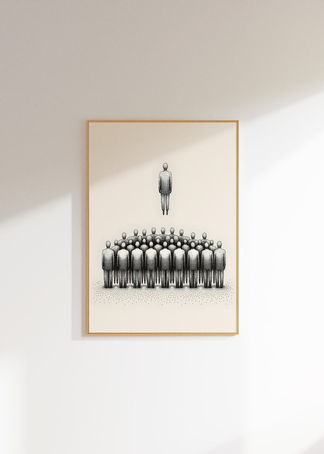 Unity and Leadership Art Print - Minimalist Crowd Illustration ...