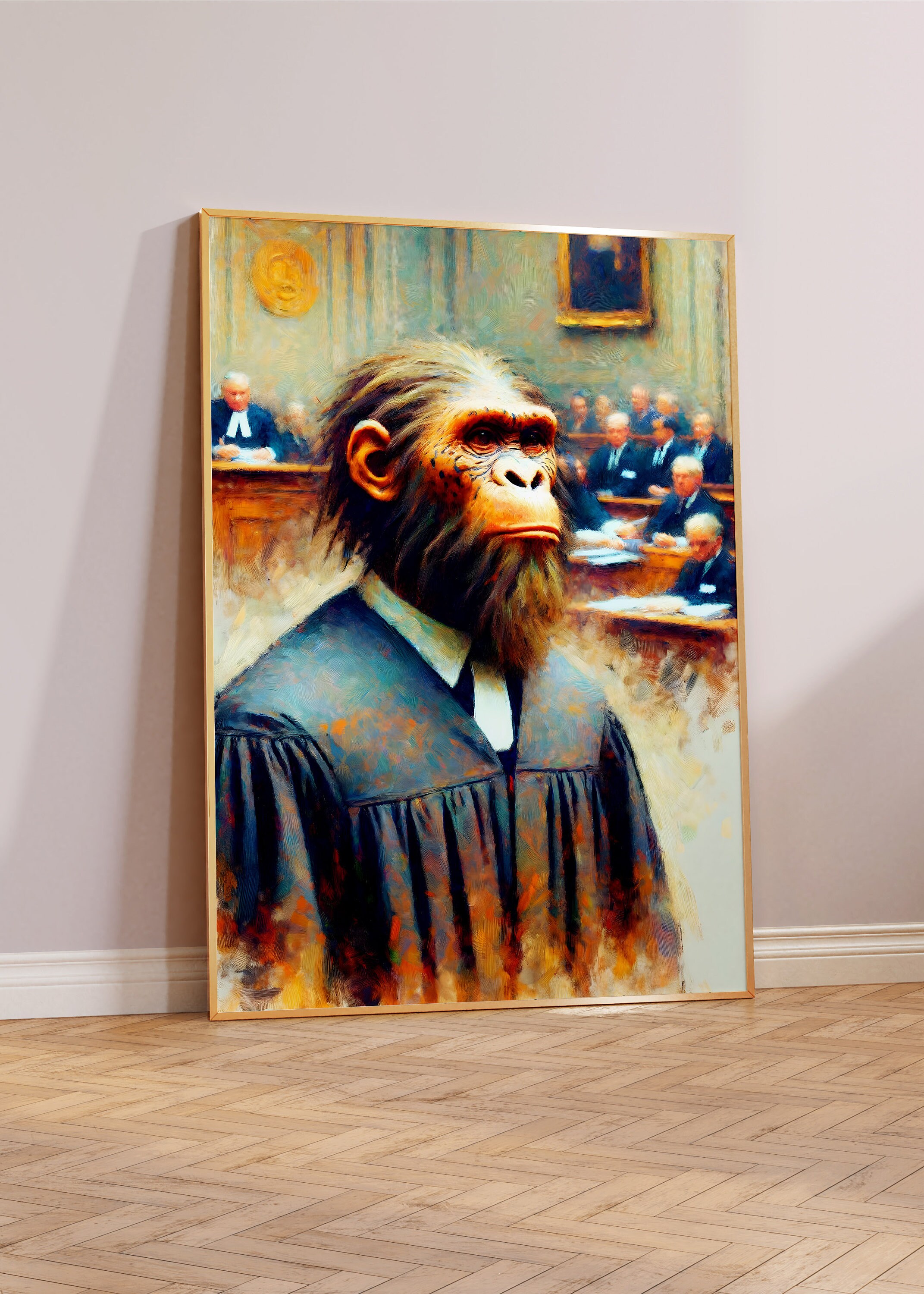 Impressionist Lawyer Neanderthal Art Courtroom Drama Canvas Print ...