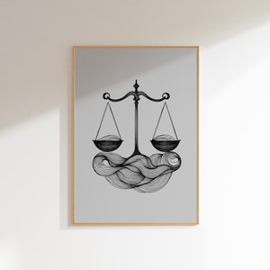 Scales of Justice Line Art | Legal Print | Minimalist Lawyer Office ...