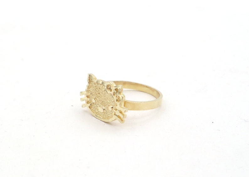 10K Real Gold Hello Kitty Face Ring STF Diamonds - Etsy