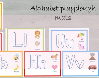 Preschool Printable Alphabet Play Doh Mats Toddler Activities, ABC ...
