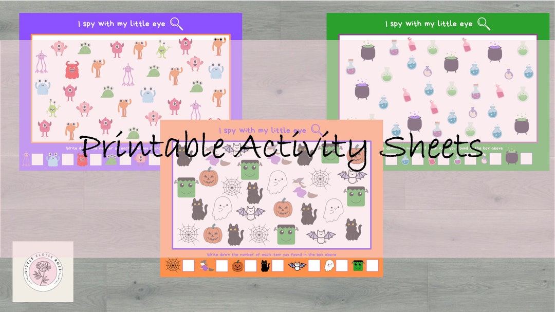 Halloween I Spy Worksheets for Toddlers and Pre-school Age - Printable ...