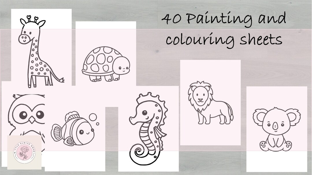 40 Animal Printable Sheets for Colouring and Painting - Use Paint ...
