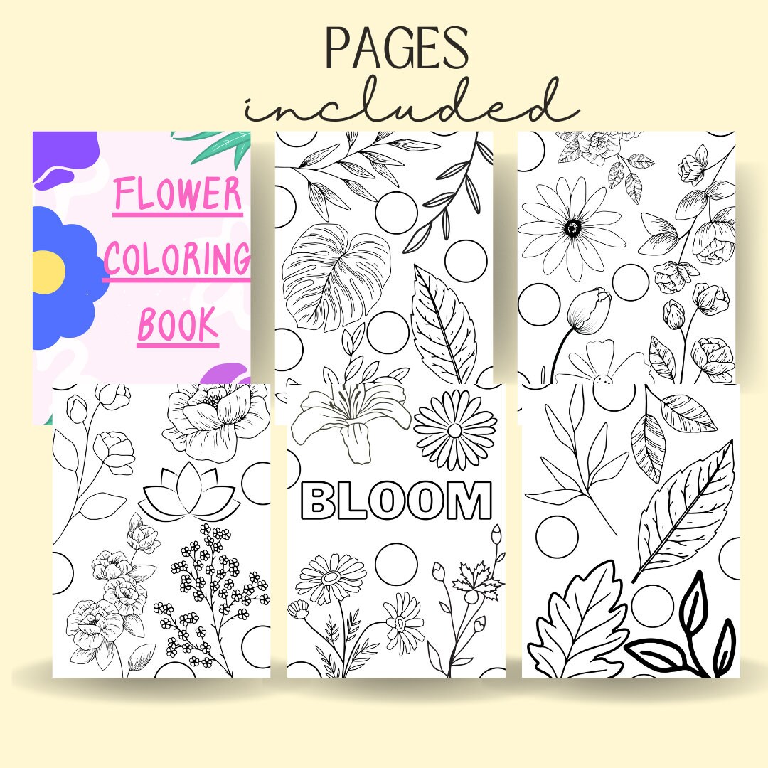Flower Coloring Book: Simple and Fun for All Ages - Etsy