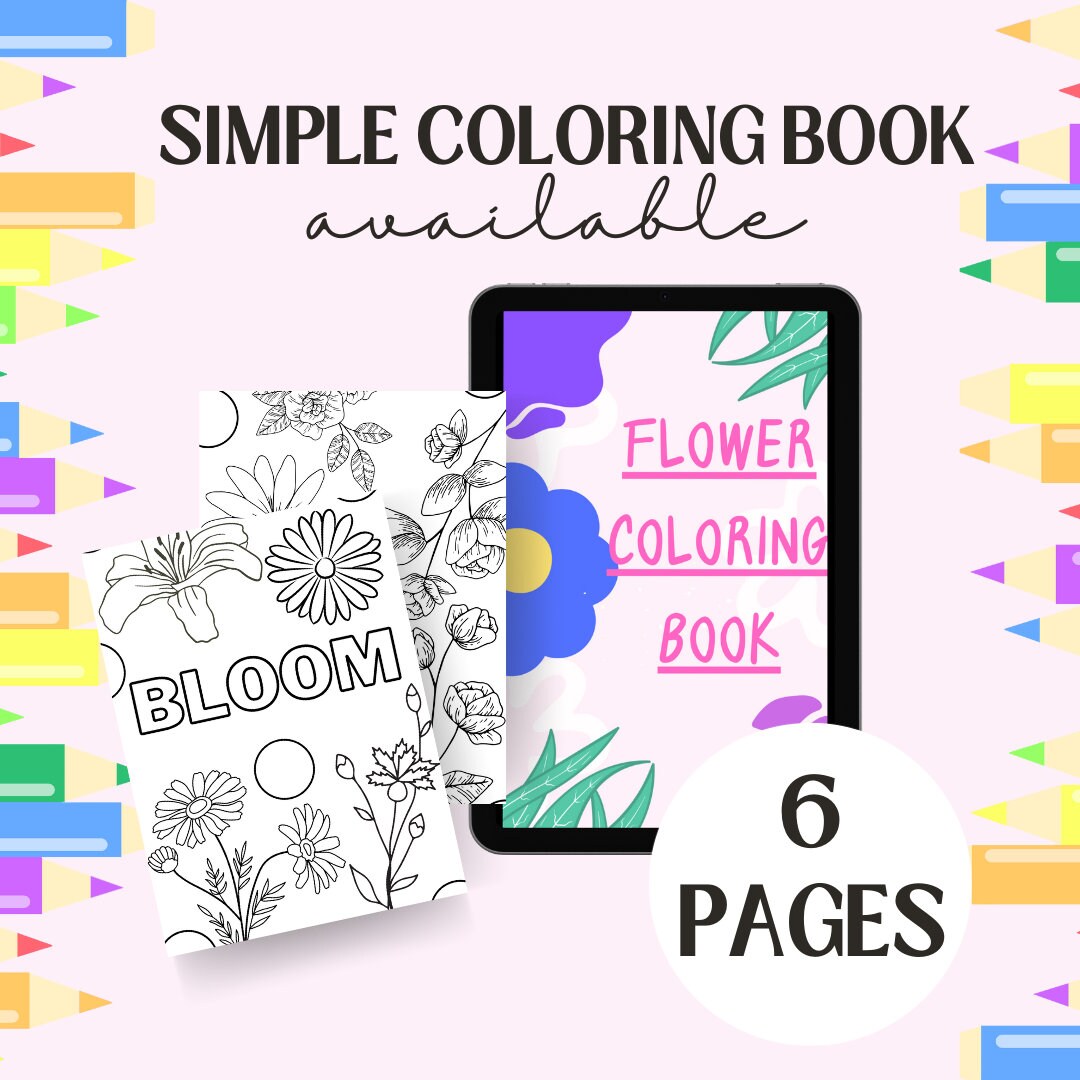 Flower Coloring Book: Simple and Fun for All Ages - Etsy