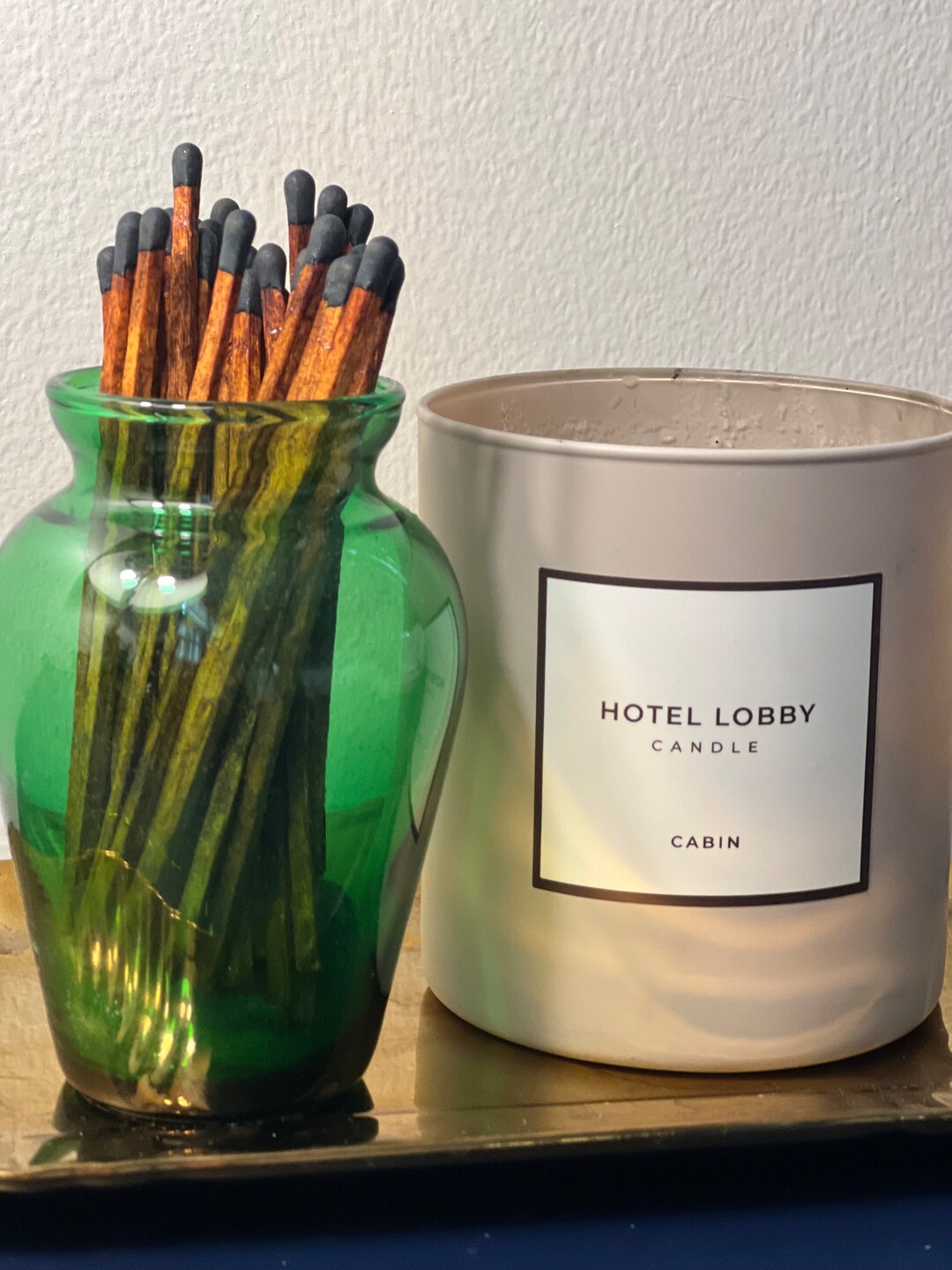 Green Glass Vintage Matchstick Holder - Etsy