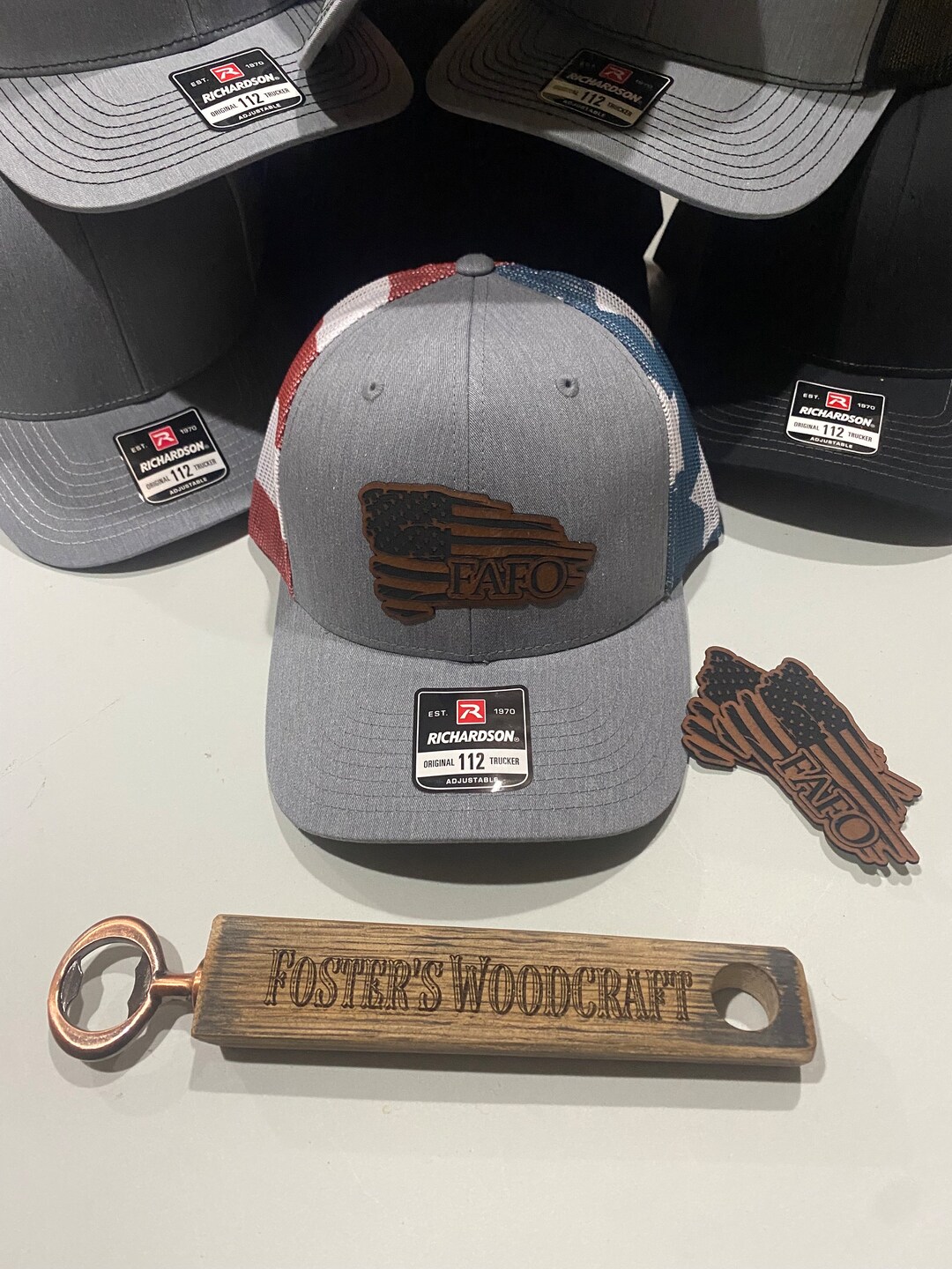 Custom Laser Engraved Leather Patch Hat Logo Hat Richardson - Etsy