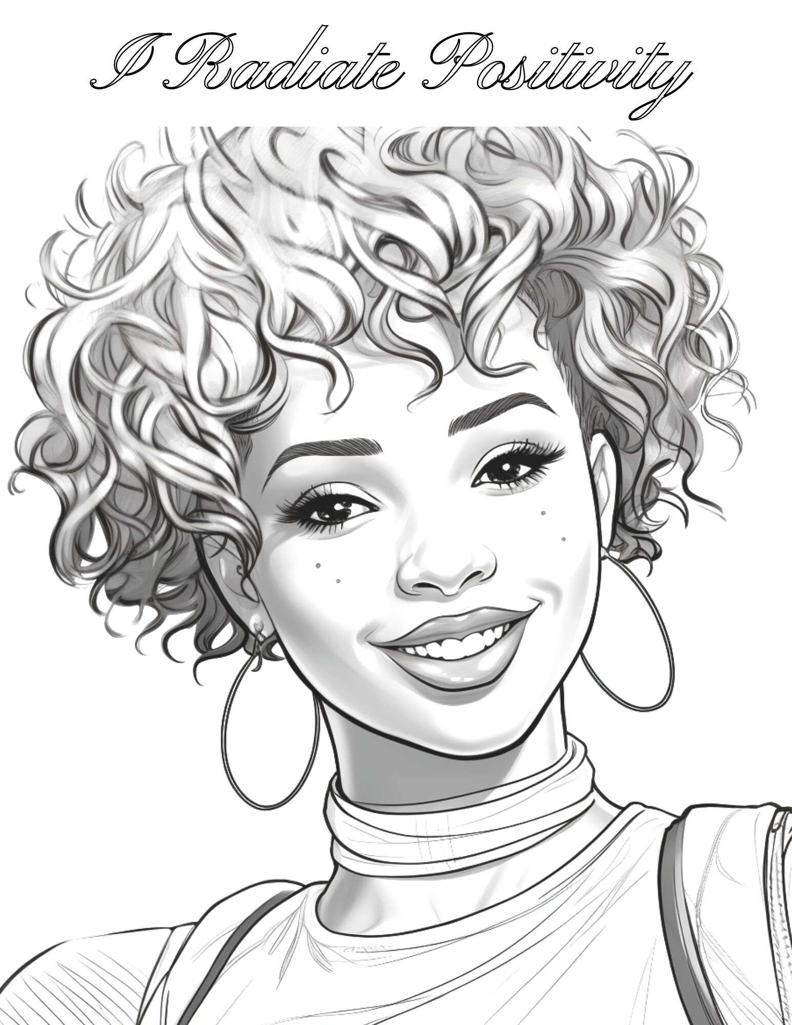 Affirmation Beauty Coloring Pages. - Etsy