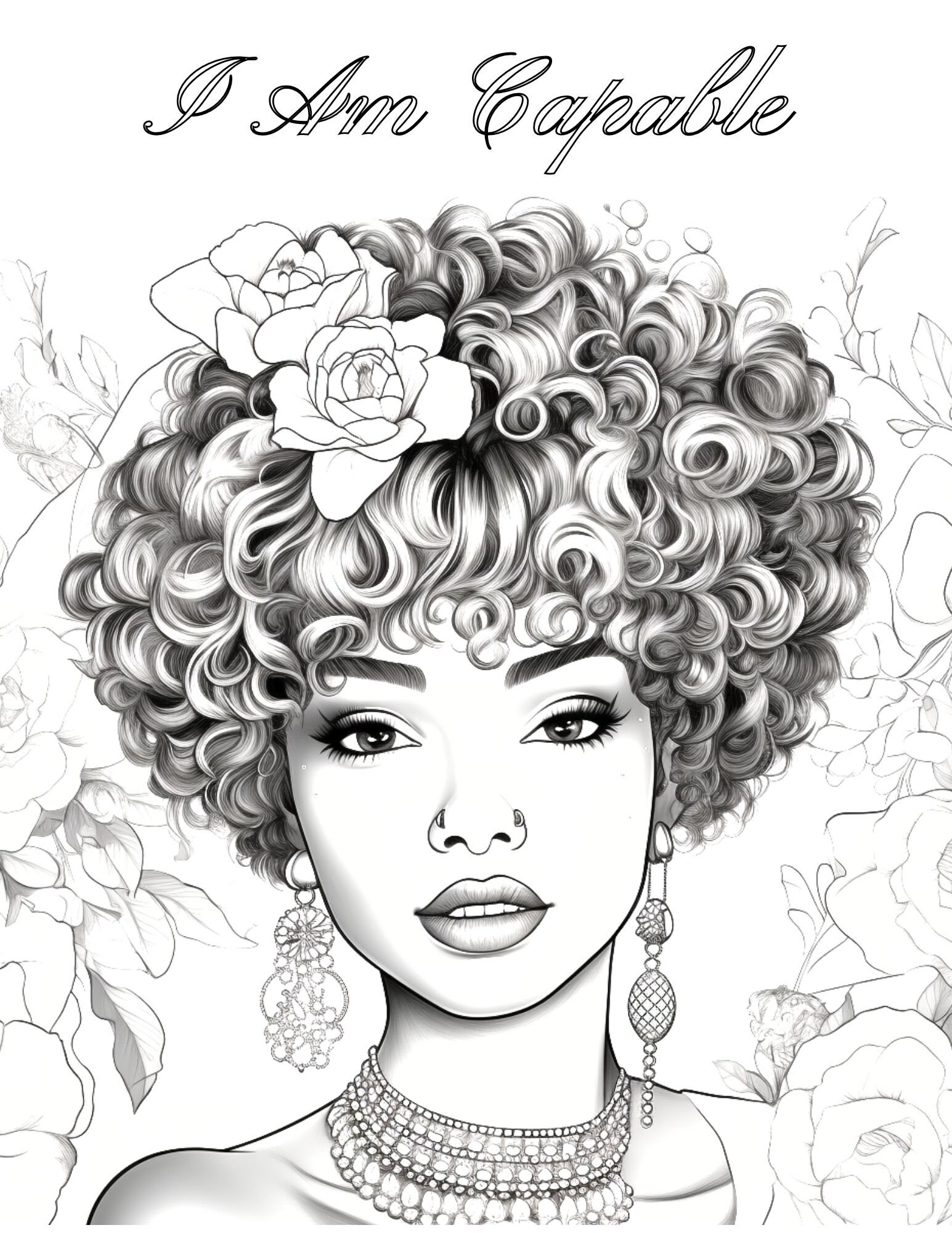 10 Affirmation Beauty Coloring Pages - Etsy