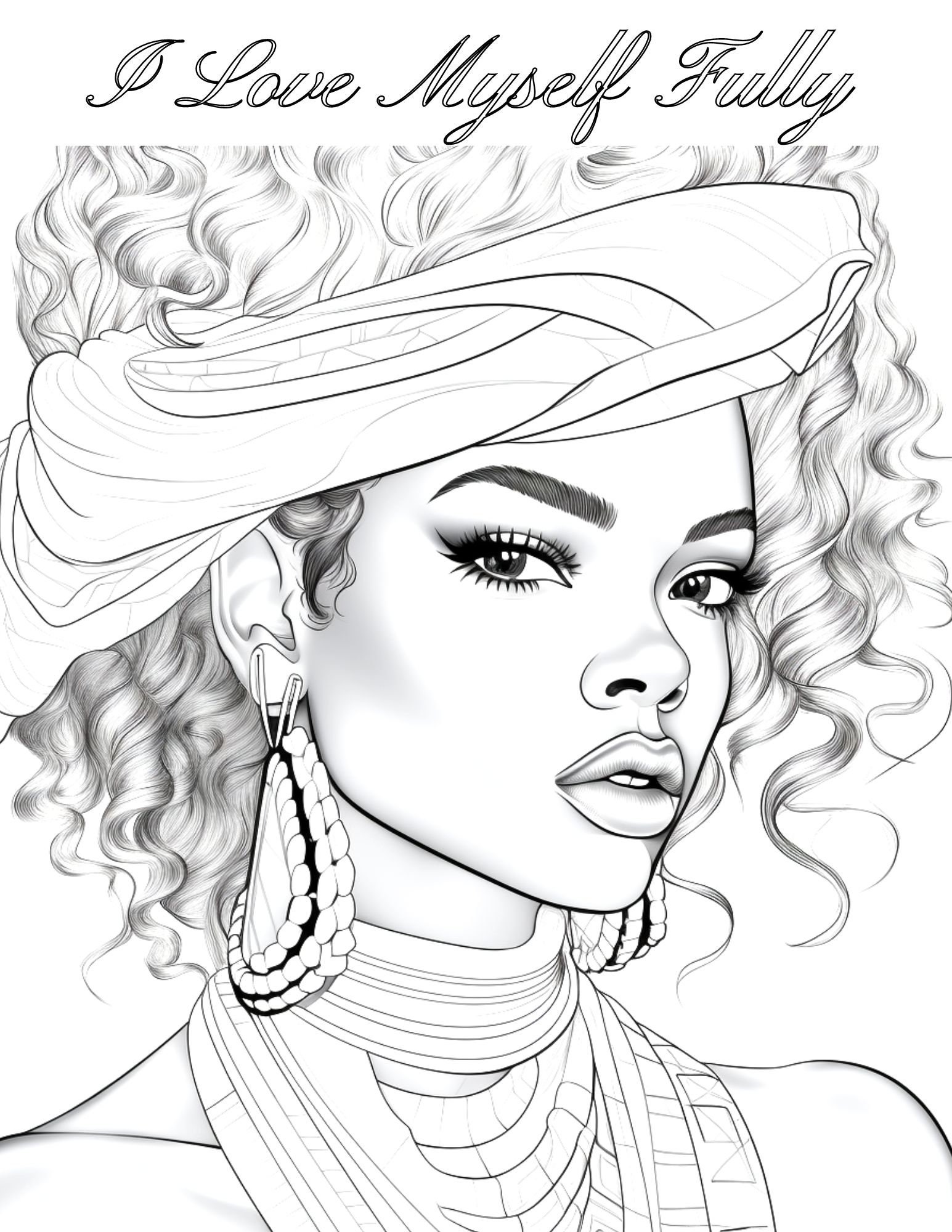 Affirmation Beauty Coloring Pages. - Etsy