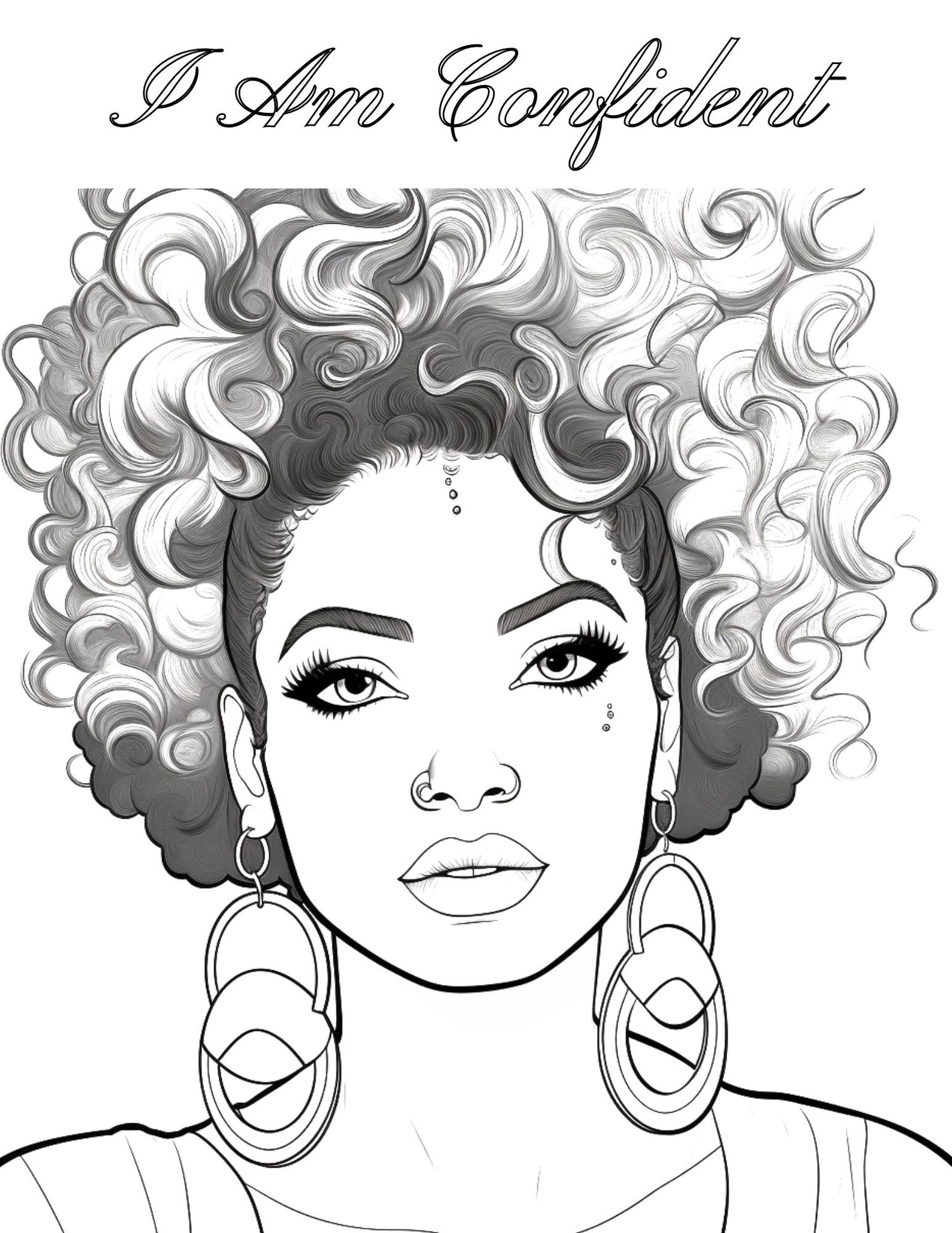 Affirmation Beauty Coloring Pages. - Etsy