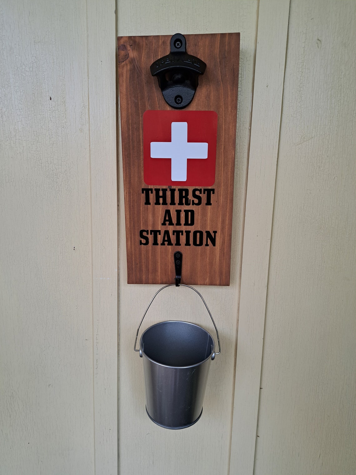 Bottle Opener Plaque Sign, Hanging Bottle Opener, Wall Mounted Bottle ...