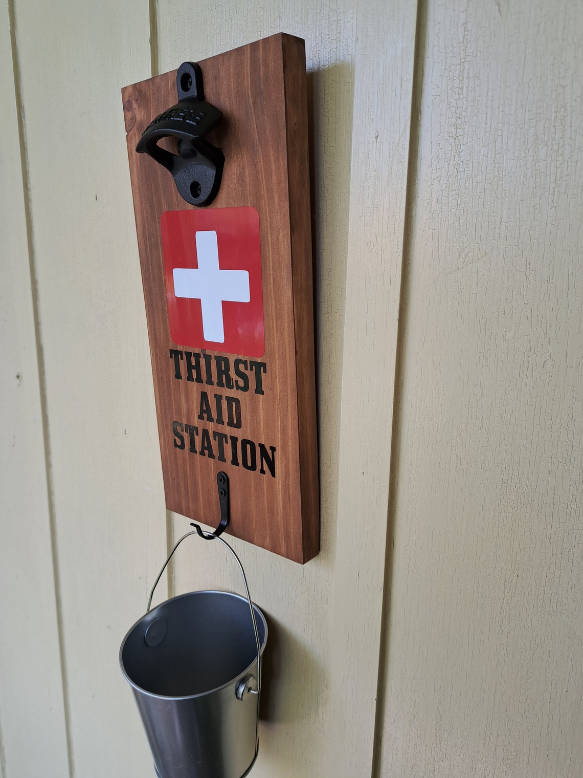 Bottle Opener Plaque Sign, Hanging Bottle Opener, Wall Mounted Bottle ...