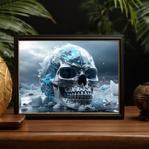 Crystals Skull - Printable Art - Fantasy Artwork - Wallpaper - Digital ...