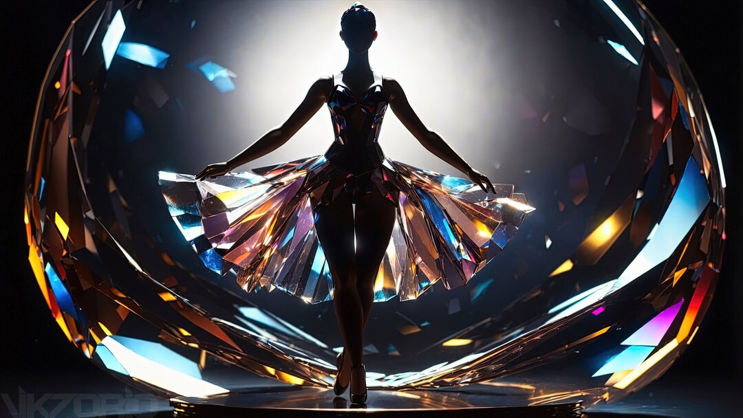 Crystal Ballerina - Silhouette - Printable Art - Wallpaper - Digital ...