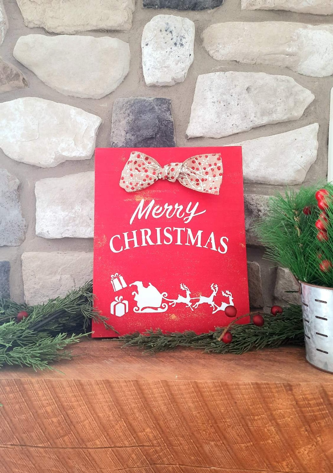 Small Christmas Sign, Christmas Gift Idea, Solid Wood Christmas Sign ...