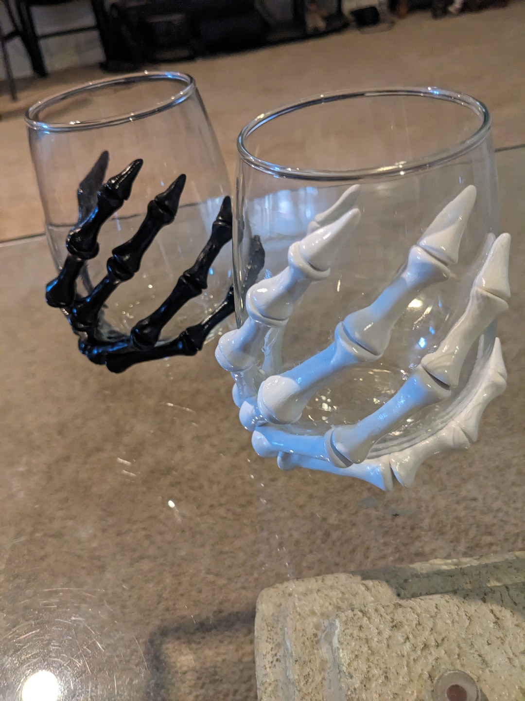 Stemless Wine Glass With Skeleton Hand - Etsy