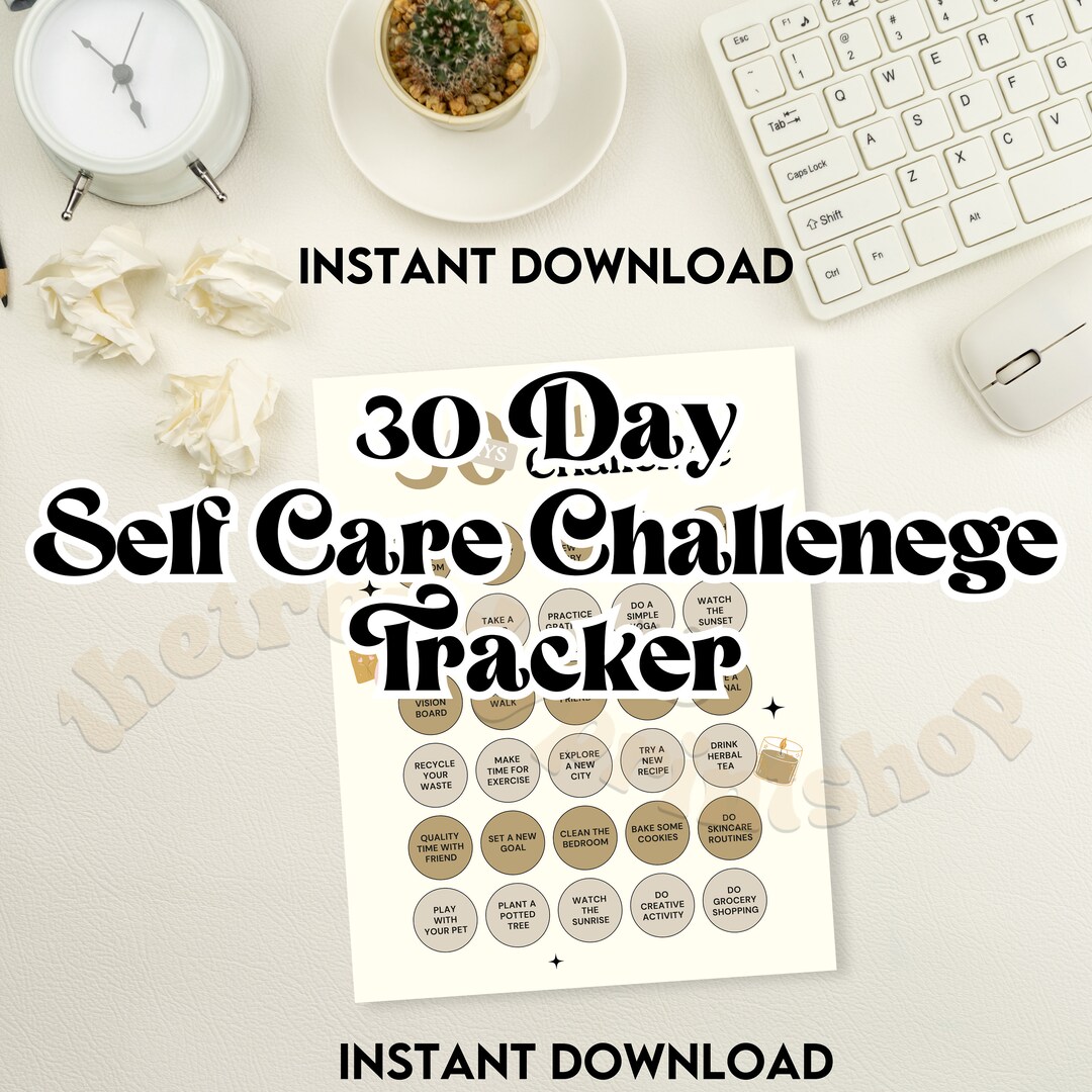 30 Day Self Care Challenge Tracker, Self Care Game, Self Care Printable ...