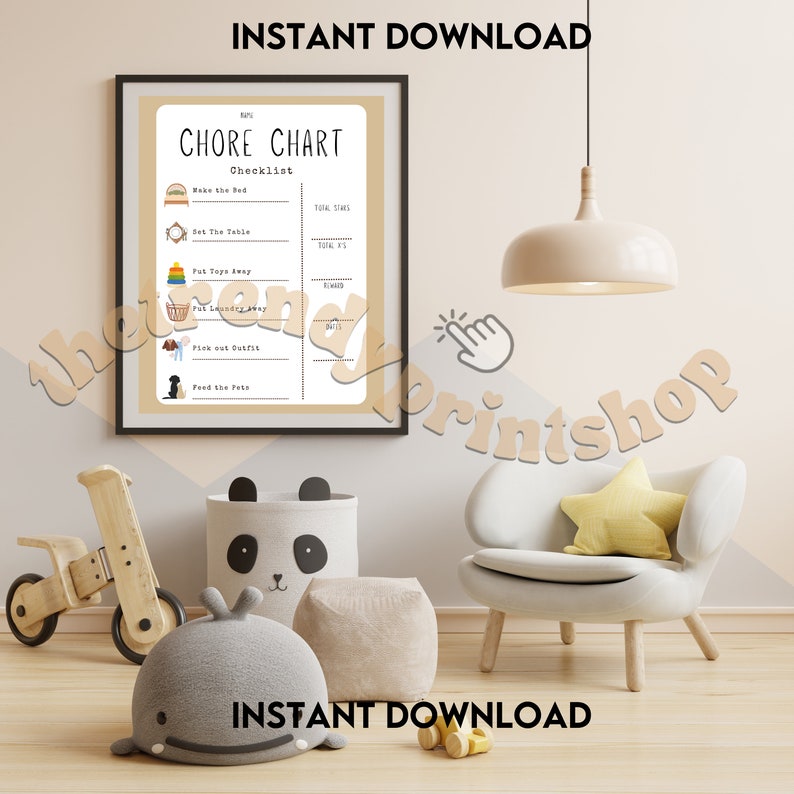 Kids & Toddlers Chore Chart, Kids Star Chart, Kids Reward Chart ...