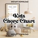 Kids & Toddlers Chore Chart, Kids Star Chart, Kids Reward Chart ...