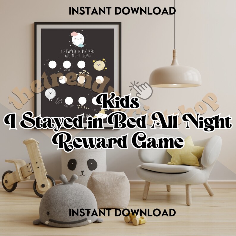 Interactive Kids Sleep Chart for Children, Printable Sticker Trail ...