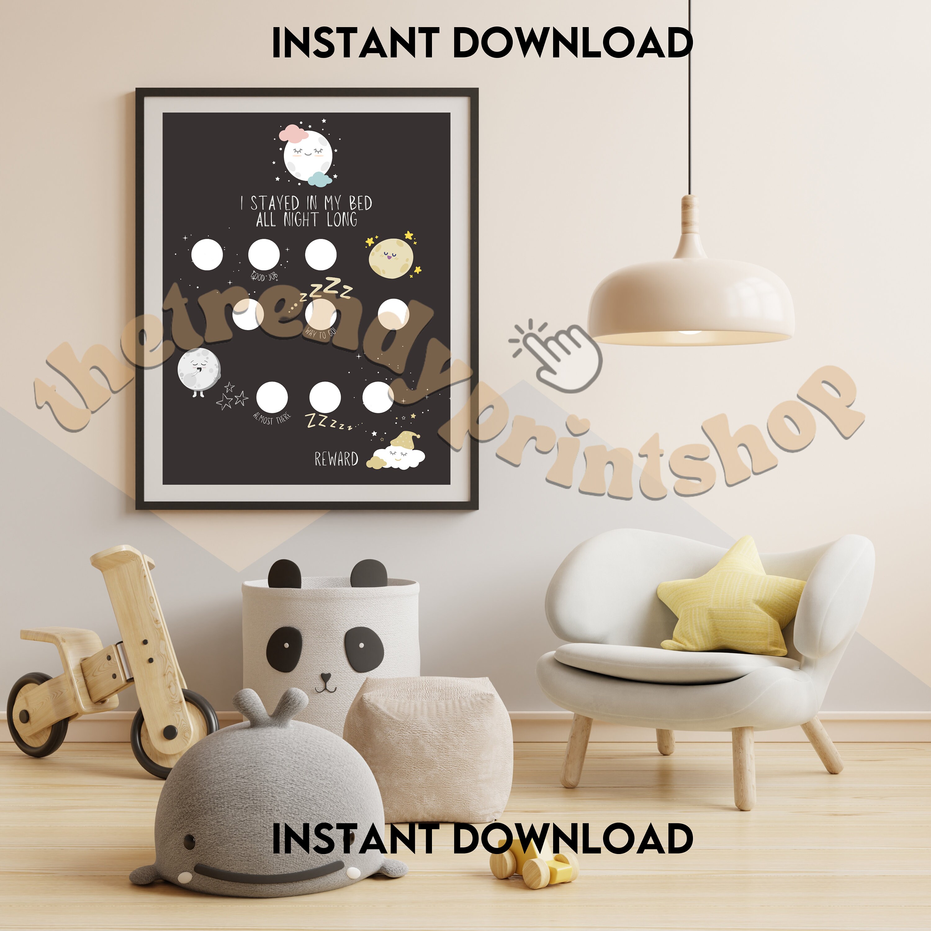 Interactive Kids Sleep Chart for Children, Printable Sticker Trail ...