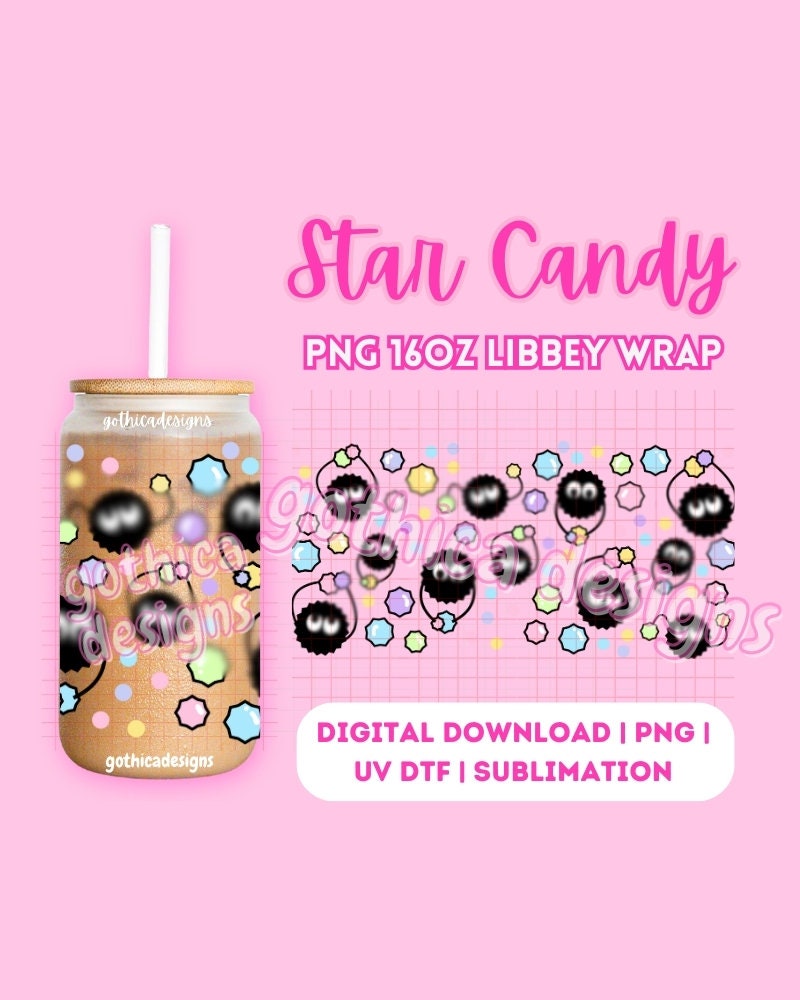 Kawaii Trendy Anime PNG Star Candy Digital File Cute Girly Wrap for UV ...