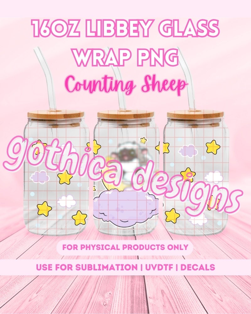 Anime Trendy Kawaii PNG Counting Sheep Digital File Cute Nerdy Wrap UV ...